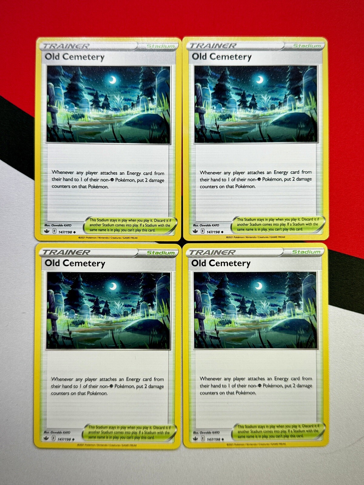 Old Cemetery Trainer 147/198 Chilling Reign x4 Pokemon Playset 4x | eBay