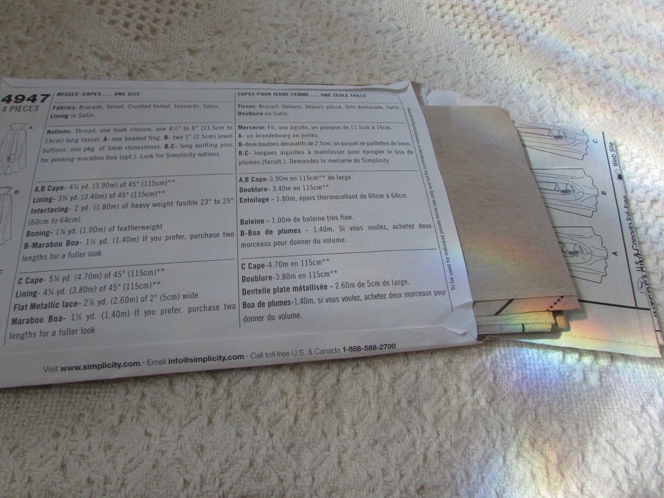 Simplicity 4947 Vintage Closet 1920s Cape Sewing Pattern Evening Cloak ...