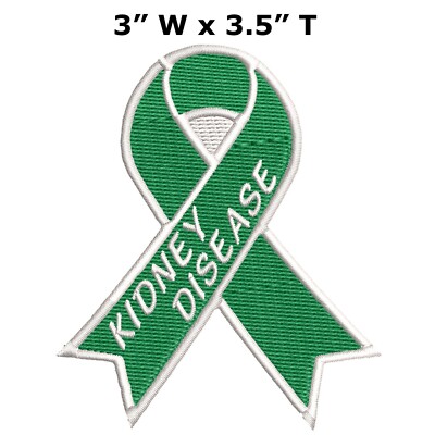 KIDNEY DISEASE Patch Awareness Support Ribbon Embroidered Iron-on ...