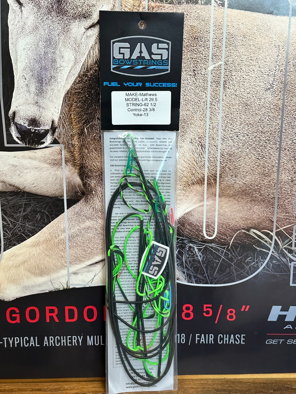 Gas Bowstrings Mathews Lift Lift X 29.5 Bow strings Set Flo GREEN Black ...