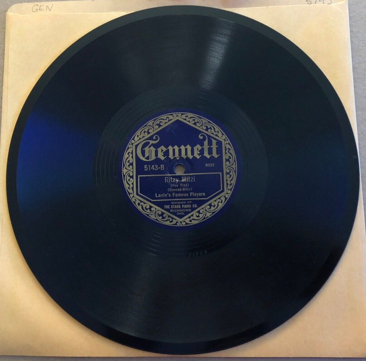 Vintage GENNETT Record 78 rpm #5143 SWINGIN DOWN LANE / RITZY MITZI ...