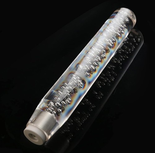 LED Light RGB Shift Knob Stick Crystal Transparent Bubble Gear Shifter ...