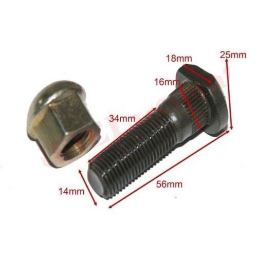 12 Unit Front Rear Tire Wheel Hub Fixing Bolts 2" Mahindra Willys GEc ...