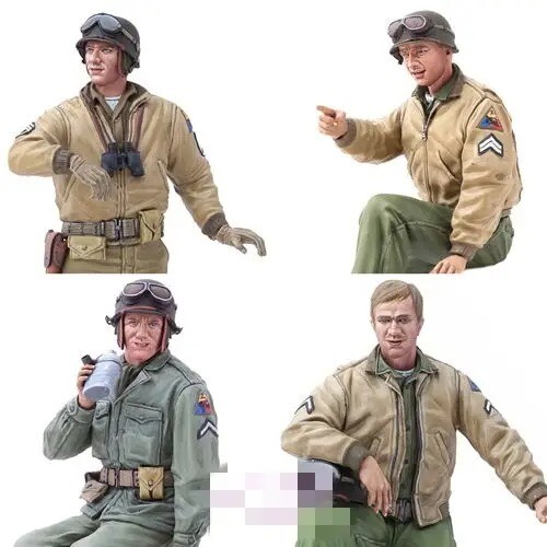 1/16 Resin Model Figure Kit 4 US Soldiers M8 Tank Crew Unpainted ...