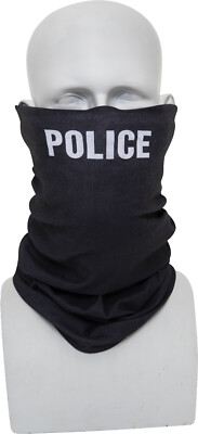 Black Police Multi-Use Tactical Neck Gaiter Face Mask Balaclava Cycling ...