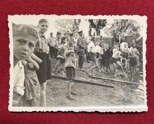 WW2 WWII Original German Military wartime Photo Youth Children Looking ...