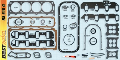 Lincoln+Mercury 383 410 430 462 MEL V8 Full Engine Gasket Set BEST 1958 ...