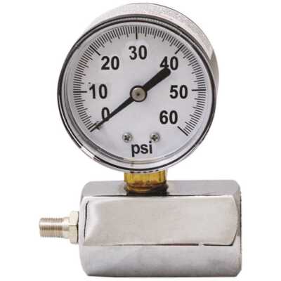 MEC MEJ610/60 Test Block 3/4 in. FPT with 0-60 psi Gauge and Valve Stem ...