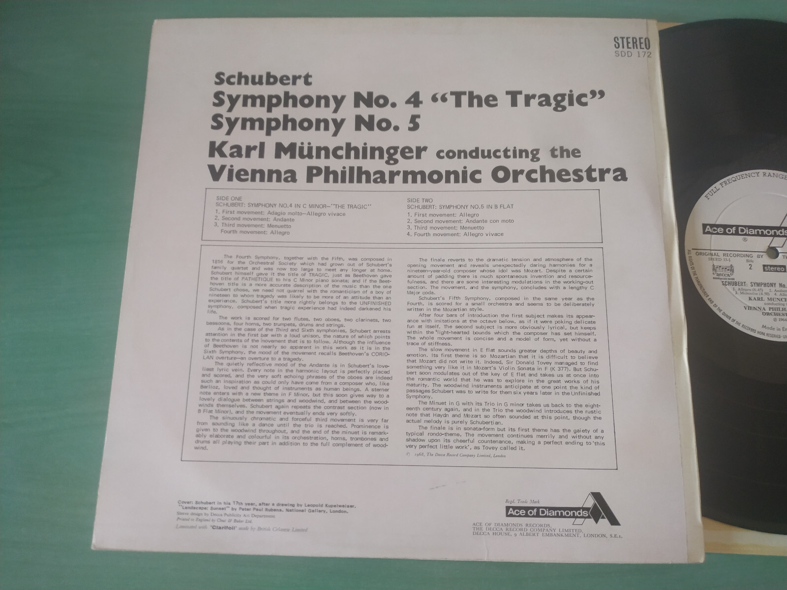 Schubert Symphony No 4-5 The Tragic Münchinger 1964 Aod - LP 12 " Vinyl ...