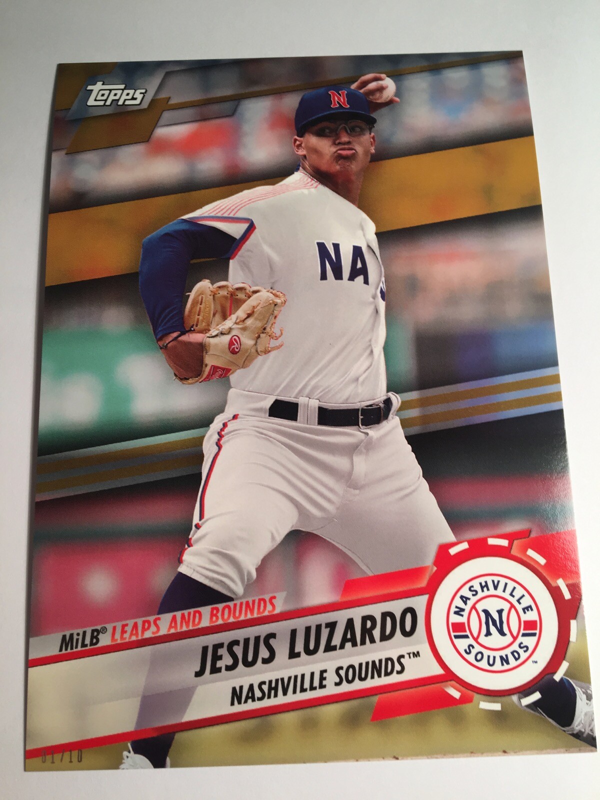 2019 Topps Pro Debut Leaps and Bounds Jumbo 5x7 Jesus Lazardo Sounds 08 ...