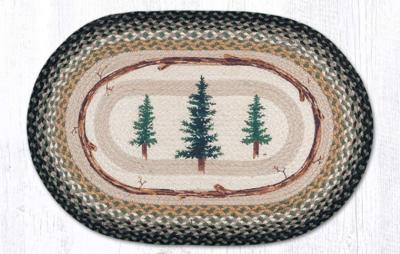 BRAIDED RUG--20" X 30" Oval 100% Jute Rug--TALL TIMBERS | eBay