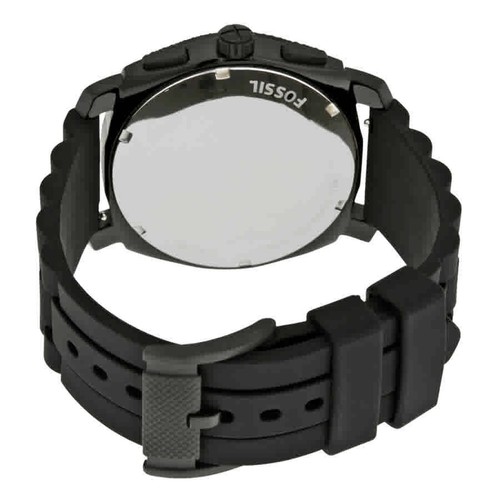 Fossil Machine Chronograph Black Dial Black Silicone Men's Watch FS4487 ...