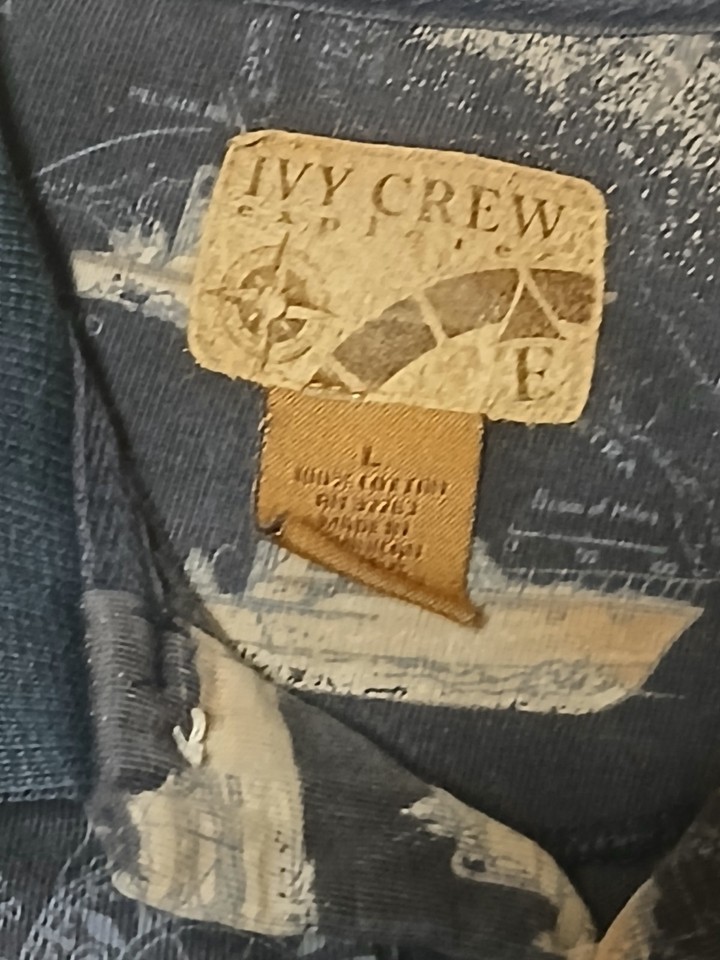 Ivy Crew Explorer Mens Shirt Large Nautical Themed Polo Short Sleeve | eBay