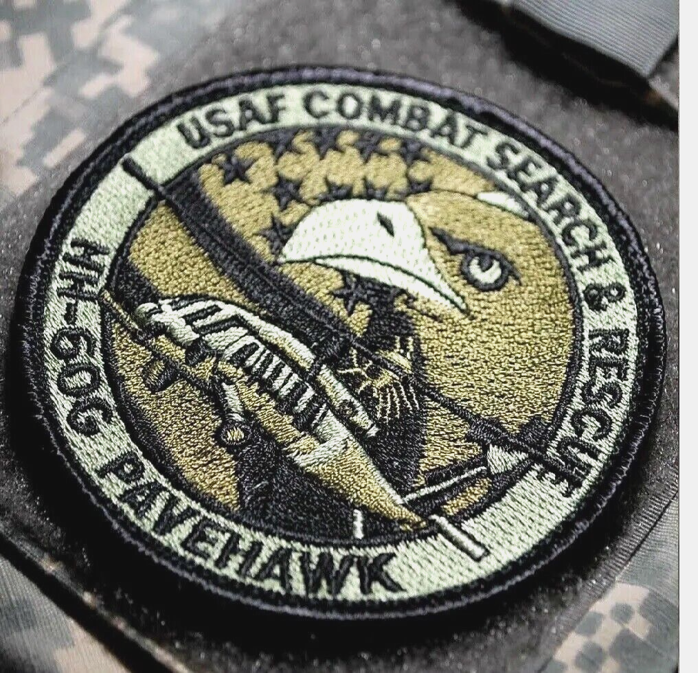 USAF CSAR PJ COMBAT RESCUE velkrö 2-TAB: PEDRO GREEN FOOT PRINT over ...