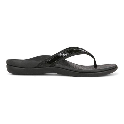 Vionic Women’s Tide II Toe Post Sandals – Black Flip Flops with Arch ...
