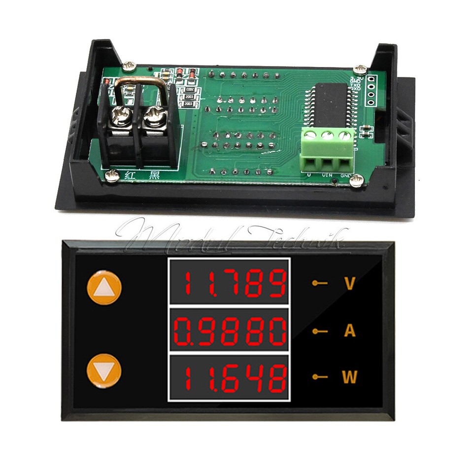 DC 0-200V 10A 5-Bit High Precision Digital Voltage Current Power Meter ...