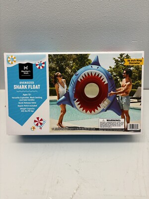Member's Mark Oversized Inflatable Pool Float with Cupholders (Shark ...