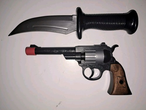 Vintage Toy Gun EG EDISON Made In Italy & Vintage Prop Toy Knife Rubber ...