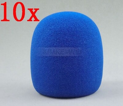 10x Blue Handheld Stage Microphone Windscreen Foam Mic Cover Karaoke DJ ...