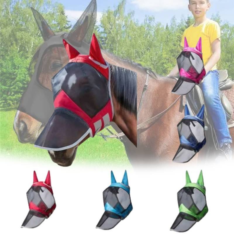 Comfortable Horse Head Cover Anti-insect Fly Mask Premium Equestrian ...