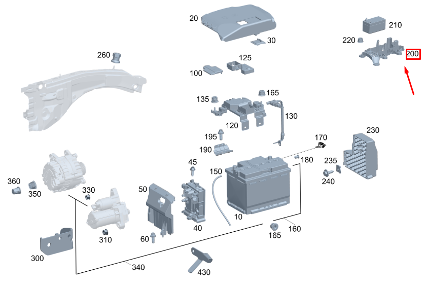 MERCEDES a Class W177 Battery Bracket A2475451000 2018-2021 for sale ...
