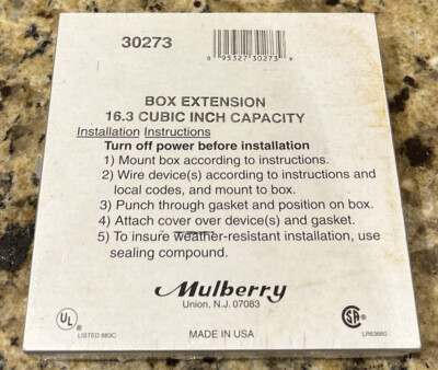 MULBERRY 30273 16.3 CUBIC INCH CAPACITY TWO GANG BOX EXTENSION | eBay