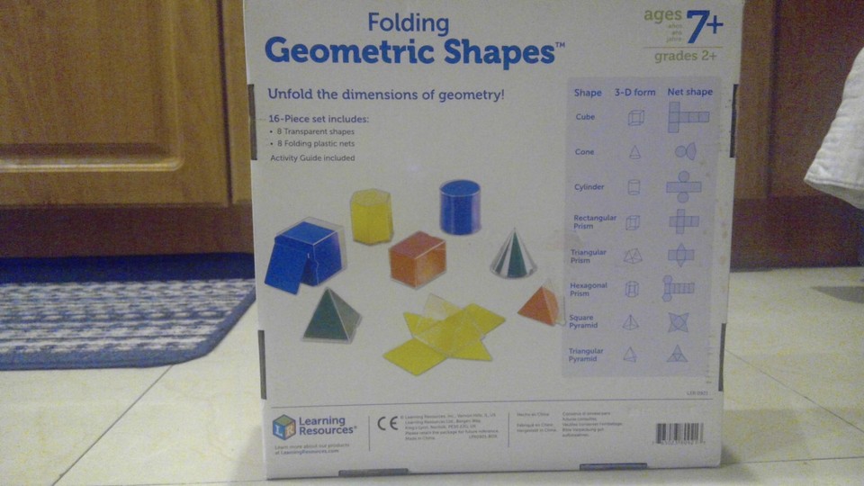 FOLDING GEOMETRIC SHAPES 16 Pcs Teach &Learn 3D Figures Home & School ...