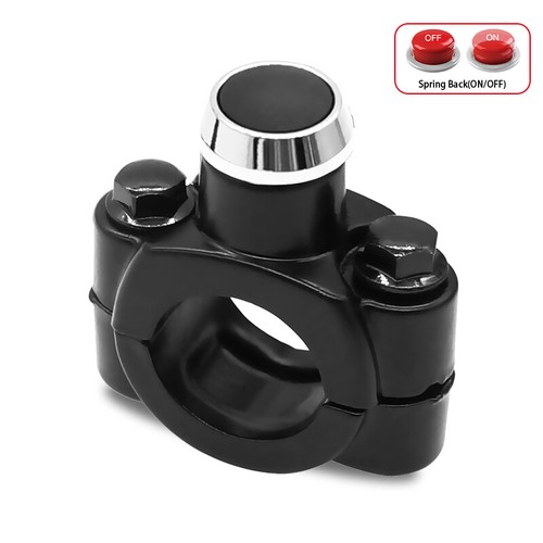 Motorcycle Switch Horn Handlebar Mount Push Button Momentary Start ...