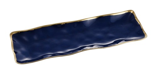 Pampa Bay Sunset by the Sea Rectangular Serving Piece Blue/Gold (BLU-2603) for sale online | eBay