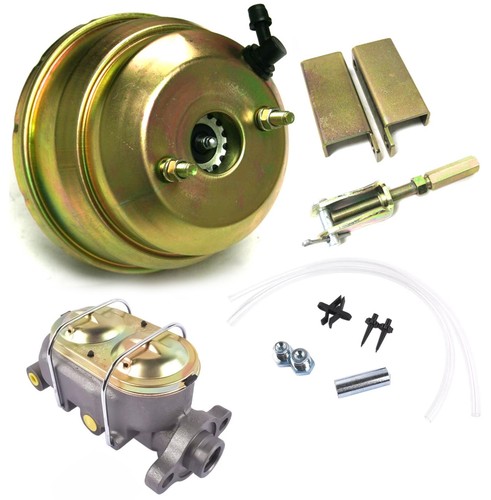 GM Full Size Car 7" Dual Zinc Power Brake Booster Bail Top Master Mount ...