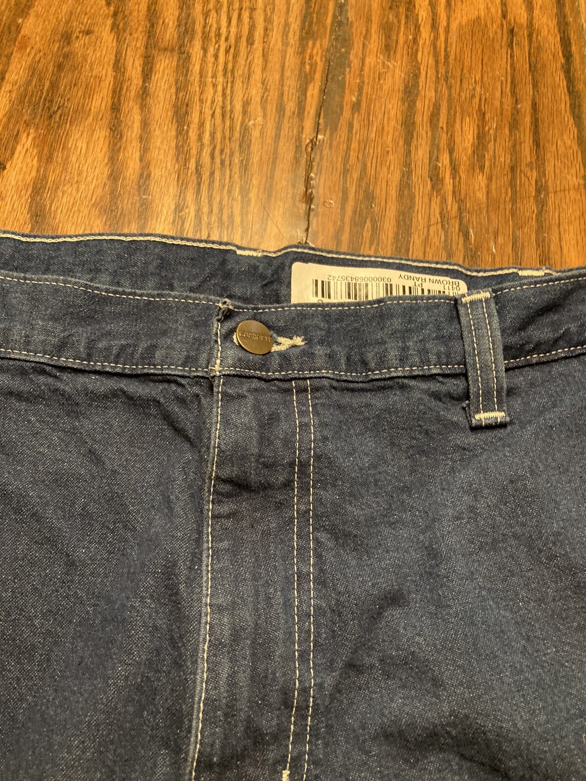 CARHARTT 382-83 Carpenter Dungaree Fit Blue Jeans Dark Wash 38x32 EXC ...