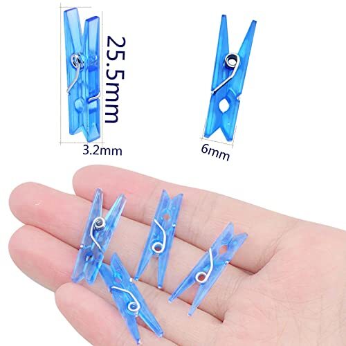 200pcs Transparent Plastic Clothespins Mini Multi-Functional Clips Peg ...