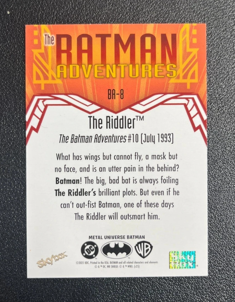 2025 Skybox Metal Universe Batman The Batman Adventures THE RIDDLER BA ...