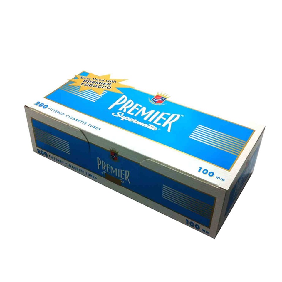 PREMIER Blue Cigarette Tubes - 100mm Size Filter Tubes (1 Box of 200 ...