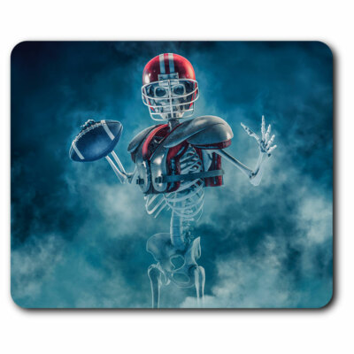 Computer Mouse Mat - Skeleton American Football Player Office Gift ...