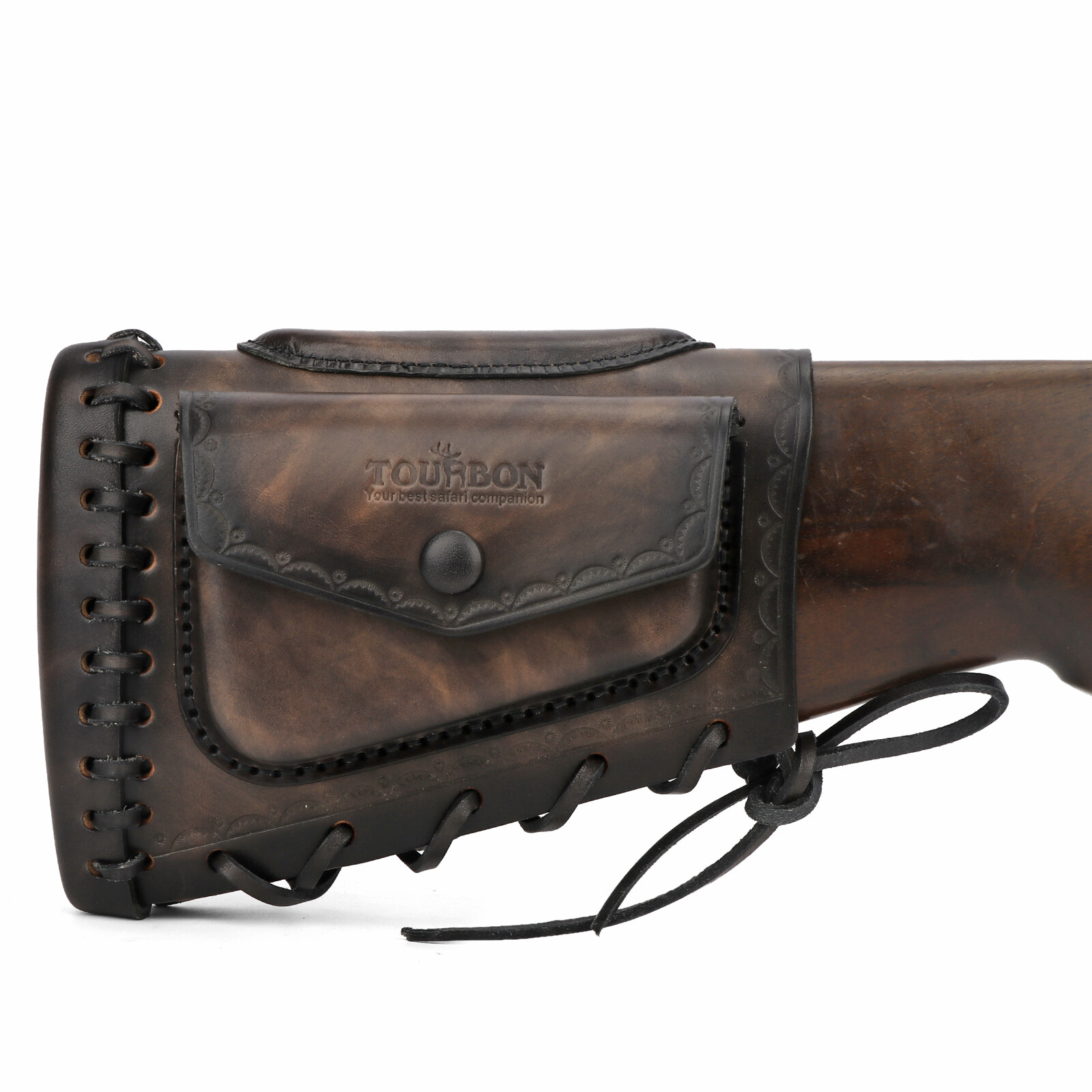 TOURBON Leather Rifle Cheek Rest w/Side Pouch Shotgun Recoil Pad ...