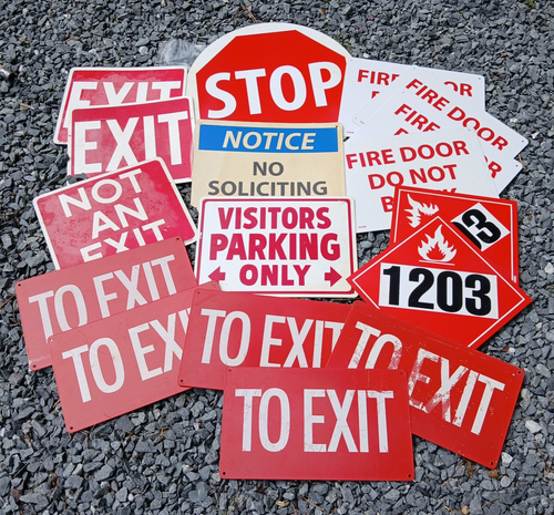 MIXED SIGN LOT of 16 Business - Safety SIGNS | eBay
