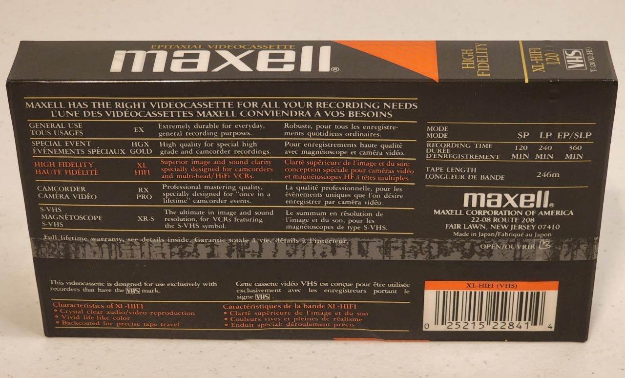 lot of 2 Maxell XL-HIFI Professional High Grade T-120 VHS sealed Video ...