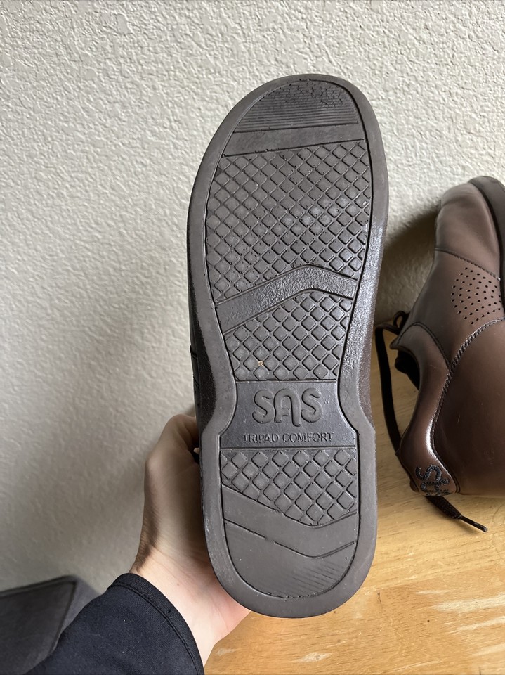SAS Time Out Mens Brown Leather Tripad Comfort Walking Shoes Made In ...