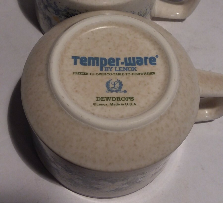 Lenox Temperware Dewdrops Flat Cups Mugs 8 Oz Set Of 2 | eBay