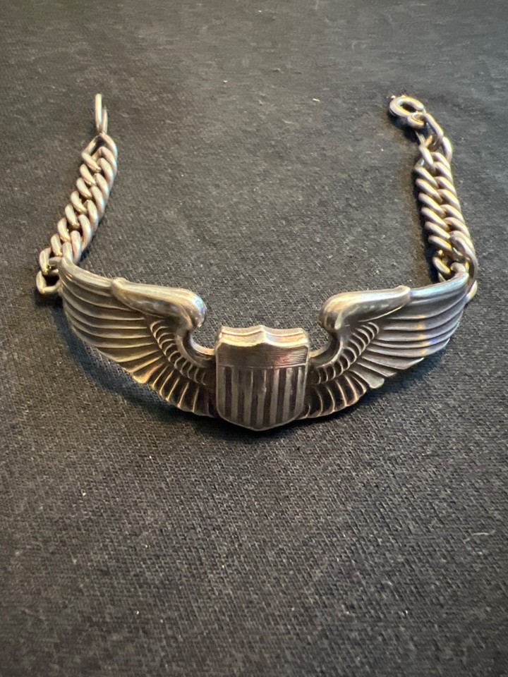 World War II WWII US Army Sterling Air Corps Pilot Wings Bracelet | eBay