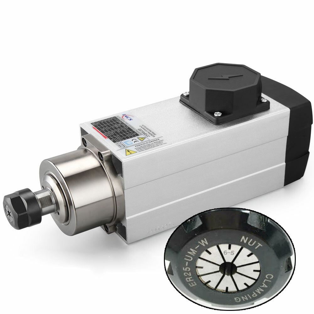 ER25 Spindle Motor 2.2KW Air-cooled 220V 4Bearing 300Hz Woodworking CNC ...