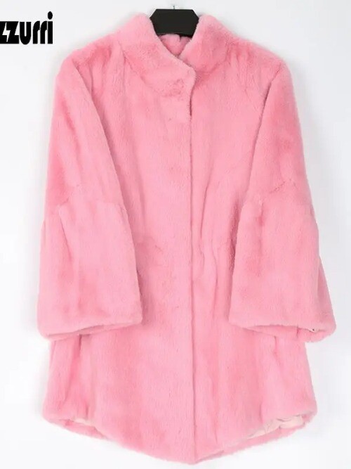 Fluffy Loose Warm Soft White Faux Fur Coat with Flare Sleeve Furry ...