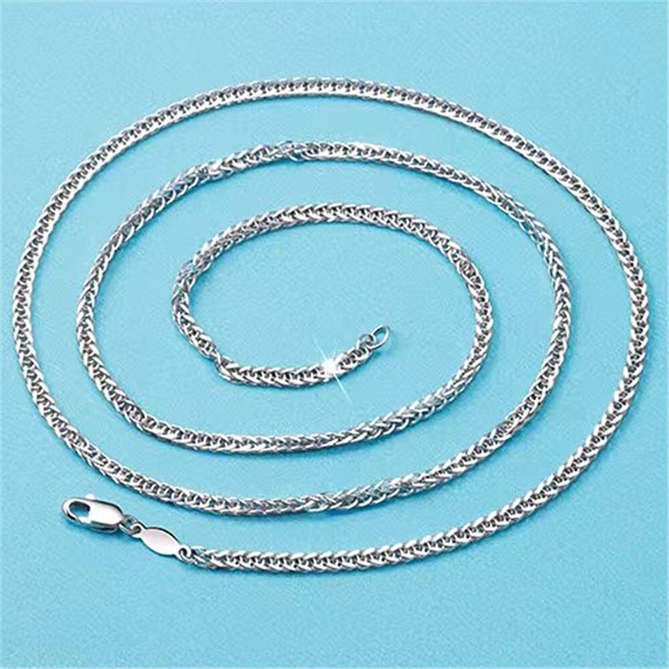 Pure PT950 Platinum 950 Chain Men Women 1.2mm-3.5mm Wheat Link Necklace 16-24in | eBay