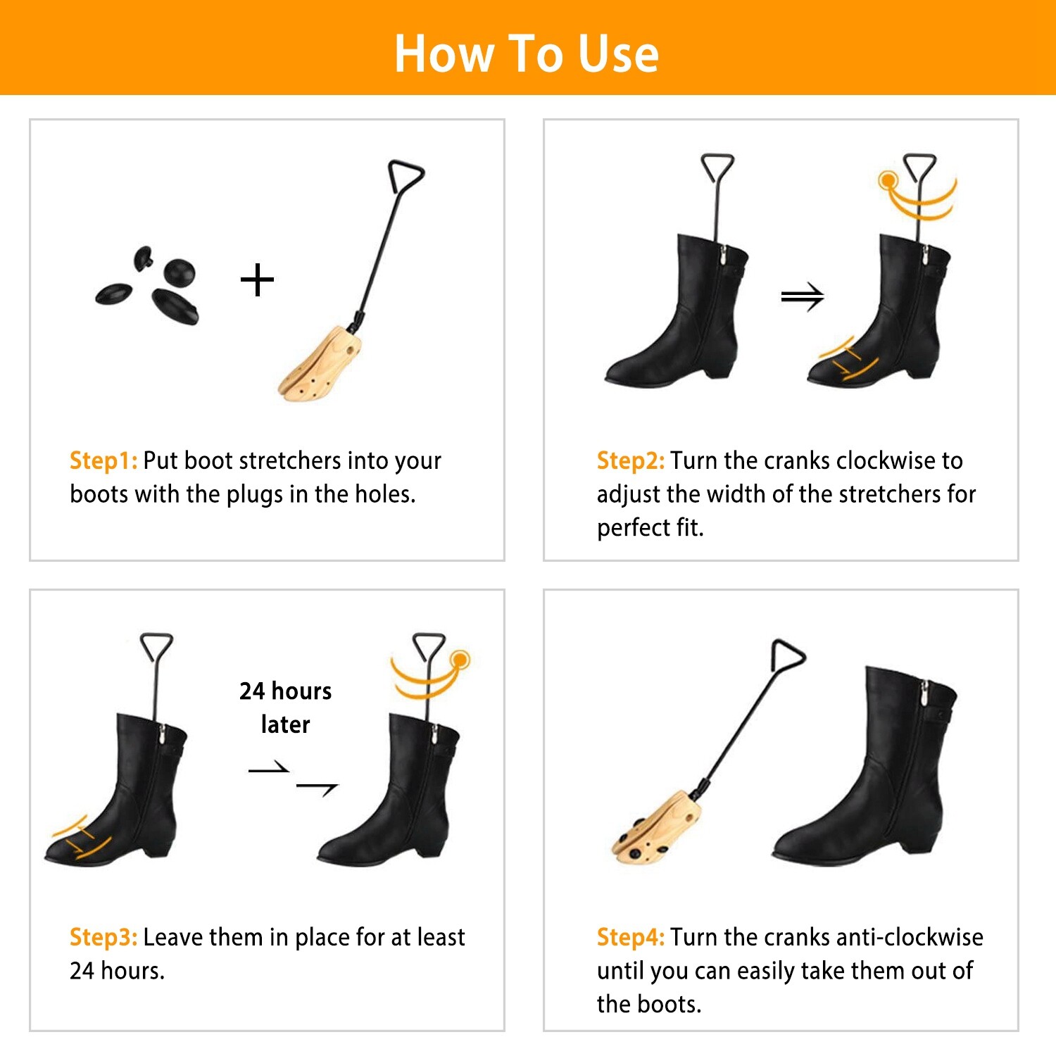 Boot Stretcher Adjustable Shoe Shaper Wooden Cowboy Boot Support for ...