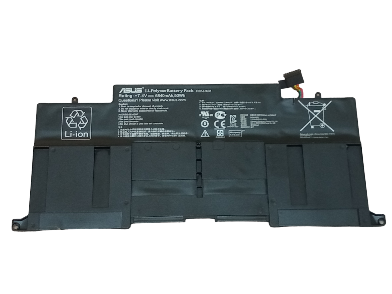 ASUS Ux31a Zenbook OEM C22-ux31 Battery 7.4v 6840mah 50wh for sale ...