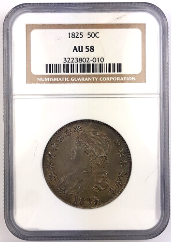 1825 United States Bust 90% Silver Half Dollar ~ AU58 ~ NGC | eBay