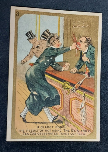 Old Trade Card Great Atlantic & Pacific Tea Co Claret Punch Bar Fight ...