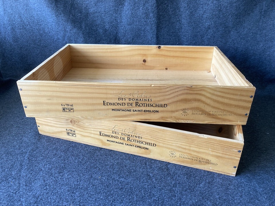 Clearance Shallow WOODEN WINE BOX - Crates - Vintage Chic Home Storage ...