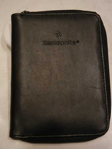 Samsonite Travel Passport Credit Card Holder Wallet, Black Leather ...